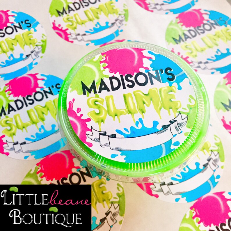 Slime Stickers, Slime Party, Slime Favors, Personalized Stickers, Slime ...