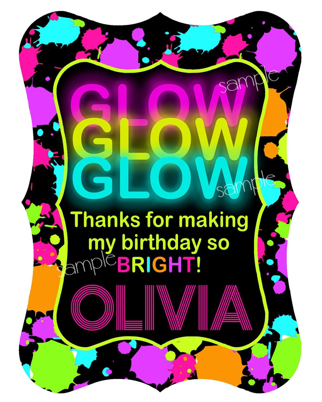 Glow Stickers, Glow Party, Cosmic Bowling Stickers, Glow Birthday Party ...