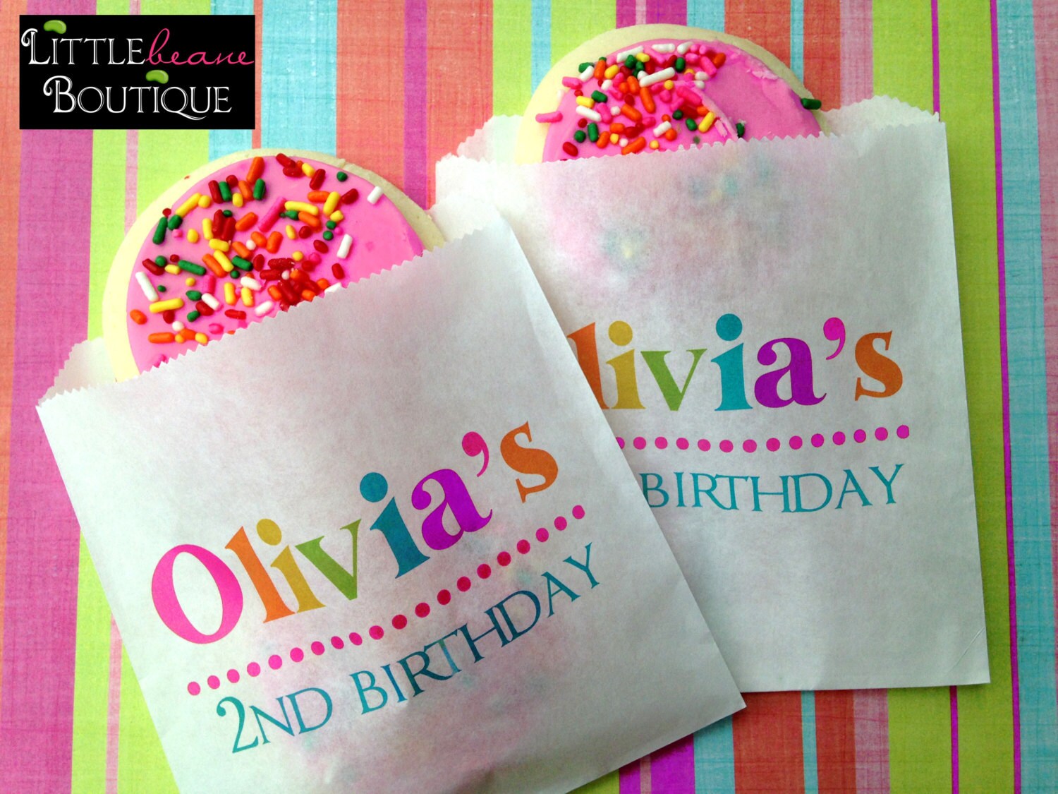 Personalized Cookie Bags Custom Name Cookie Bags Rainbow - Etsy