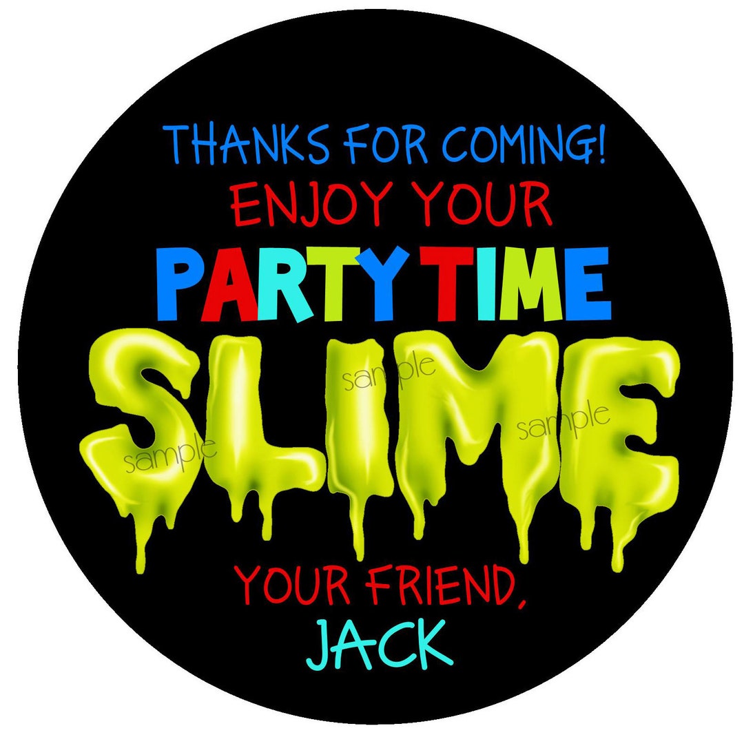 Glow Party Stickers, Boys Slime Stickers, Slime Party, Slime Favors ...