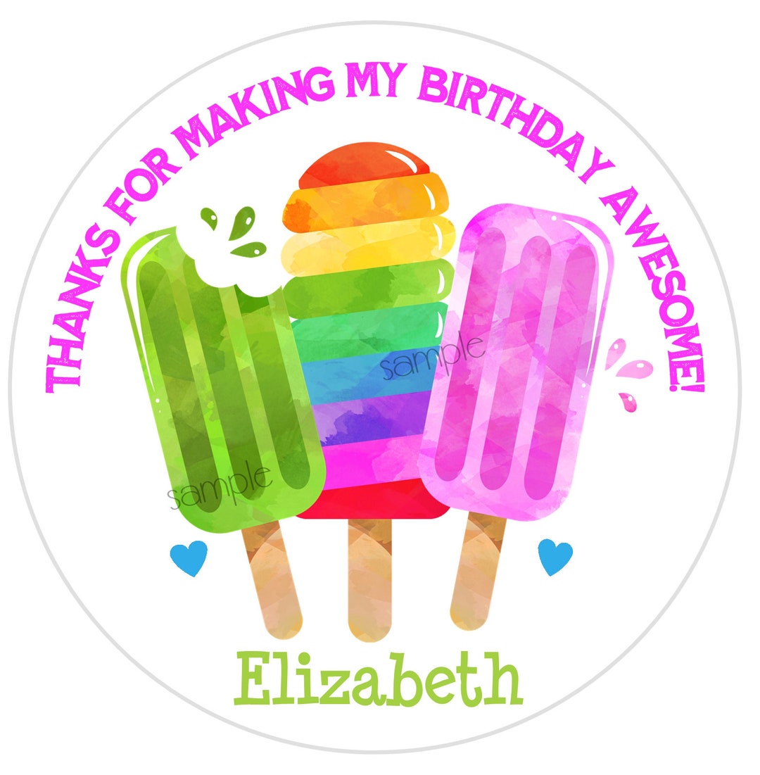Summer Fun Stickers, Ice Pops Stickers, Ice Lolly, Splash Party ...