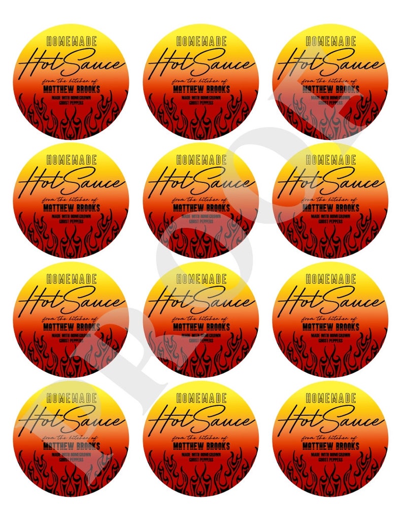 Hot Sauce Labels - Hot Sauce Stickers - Homemade Hot Pepper Sauce ...