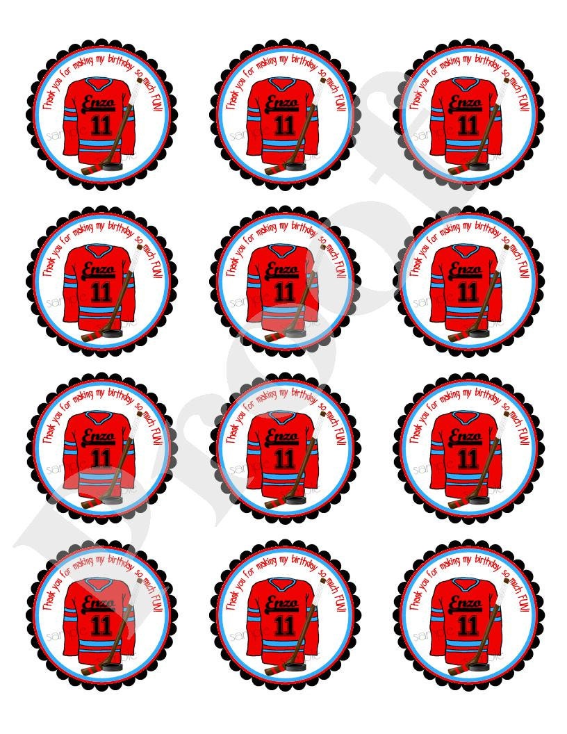 Hockey Stickers Ice Hockey Favor labels Hockey party Hockey | Etsy