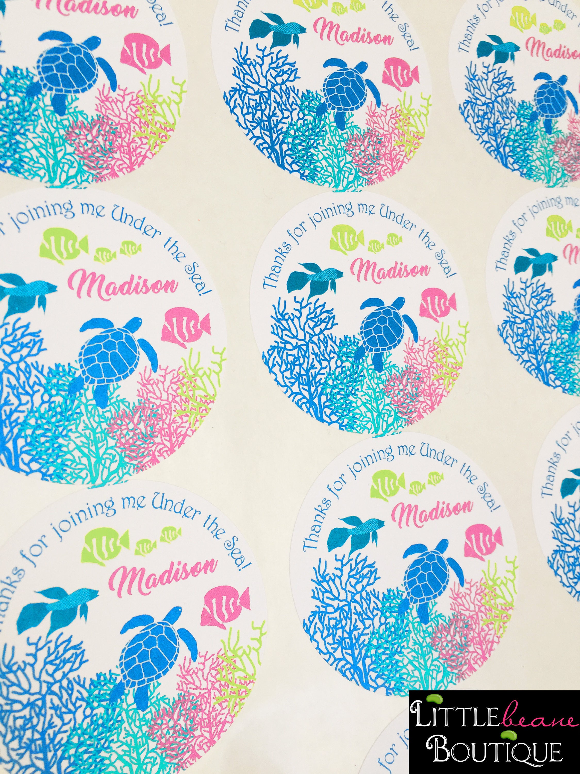 Under the Sea Party, Under the Sea Stickers, Ocean Birthday Party, Fish ...