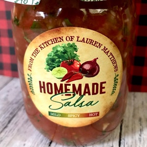 WATERPROOF Salsa Stickers, Mild Salsa Labels, Homemade Salsa Labels ...
