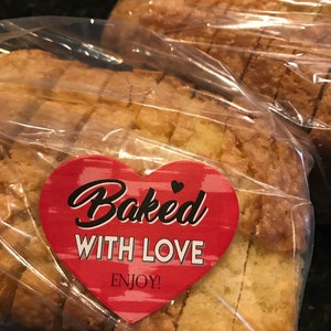 Personalized Heart Baking Labels, Baked With Love Stickers, Custom ...