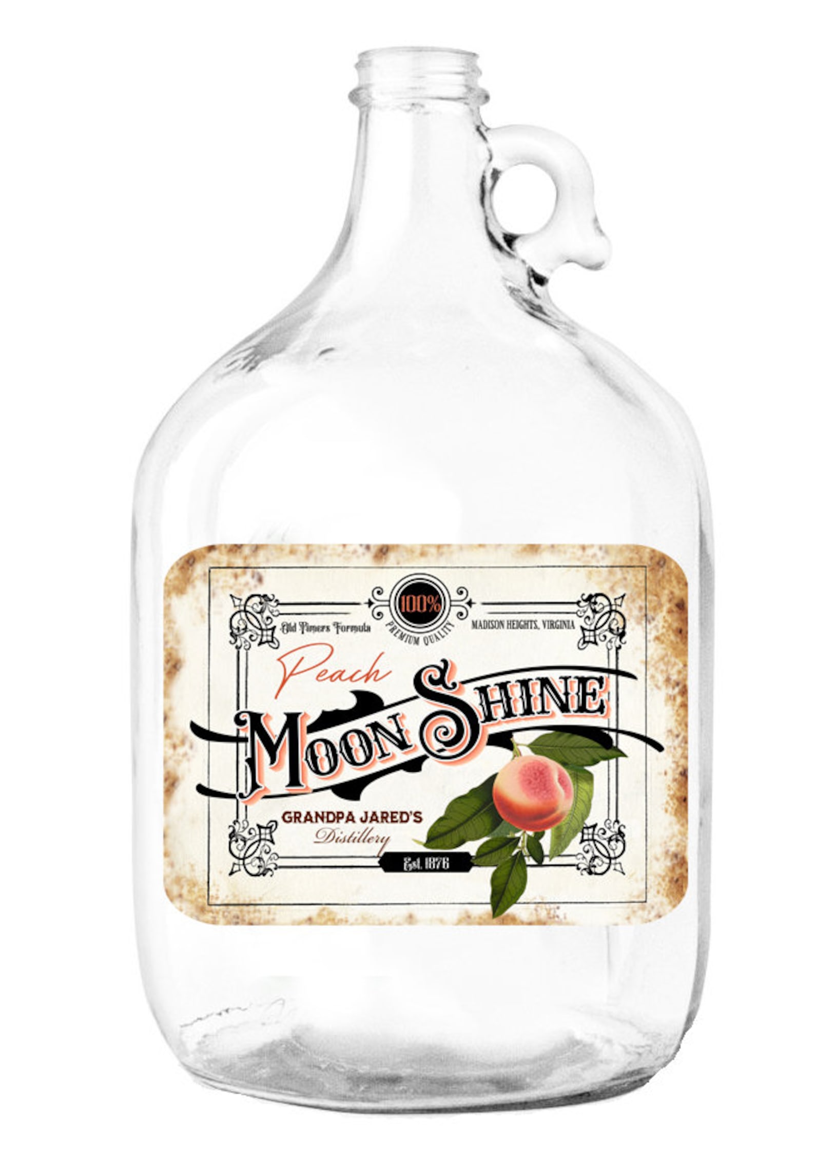 Moonshine Labels, Large Homemade Moonshine Labels, Peach Moonshine ...