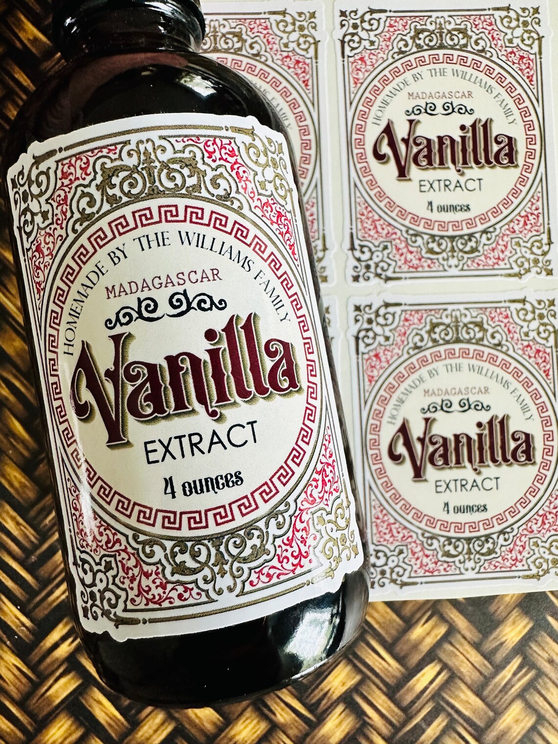 Waterproof Vanilla Extract Labels, Personalized Vanilla Extract ...