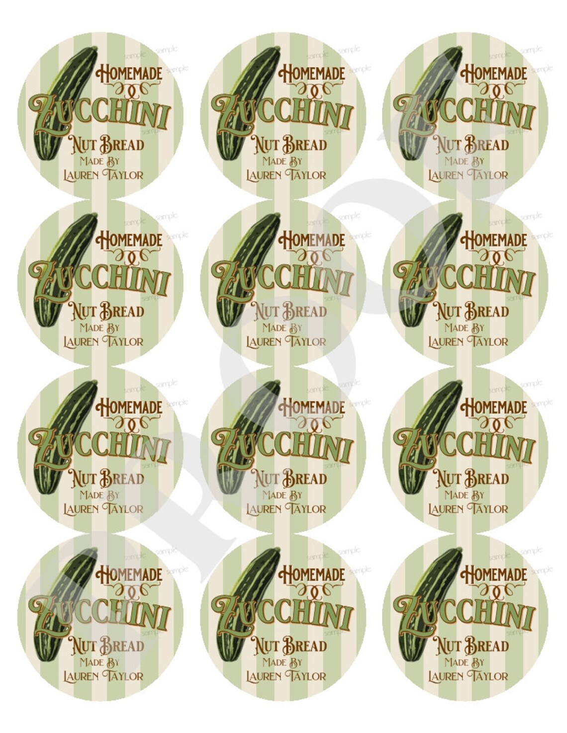 Banana Nut Bread Labels Banana Stickers Banana Bread Baking - Etsy