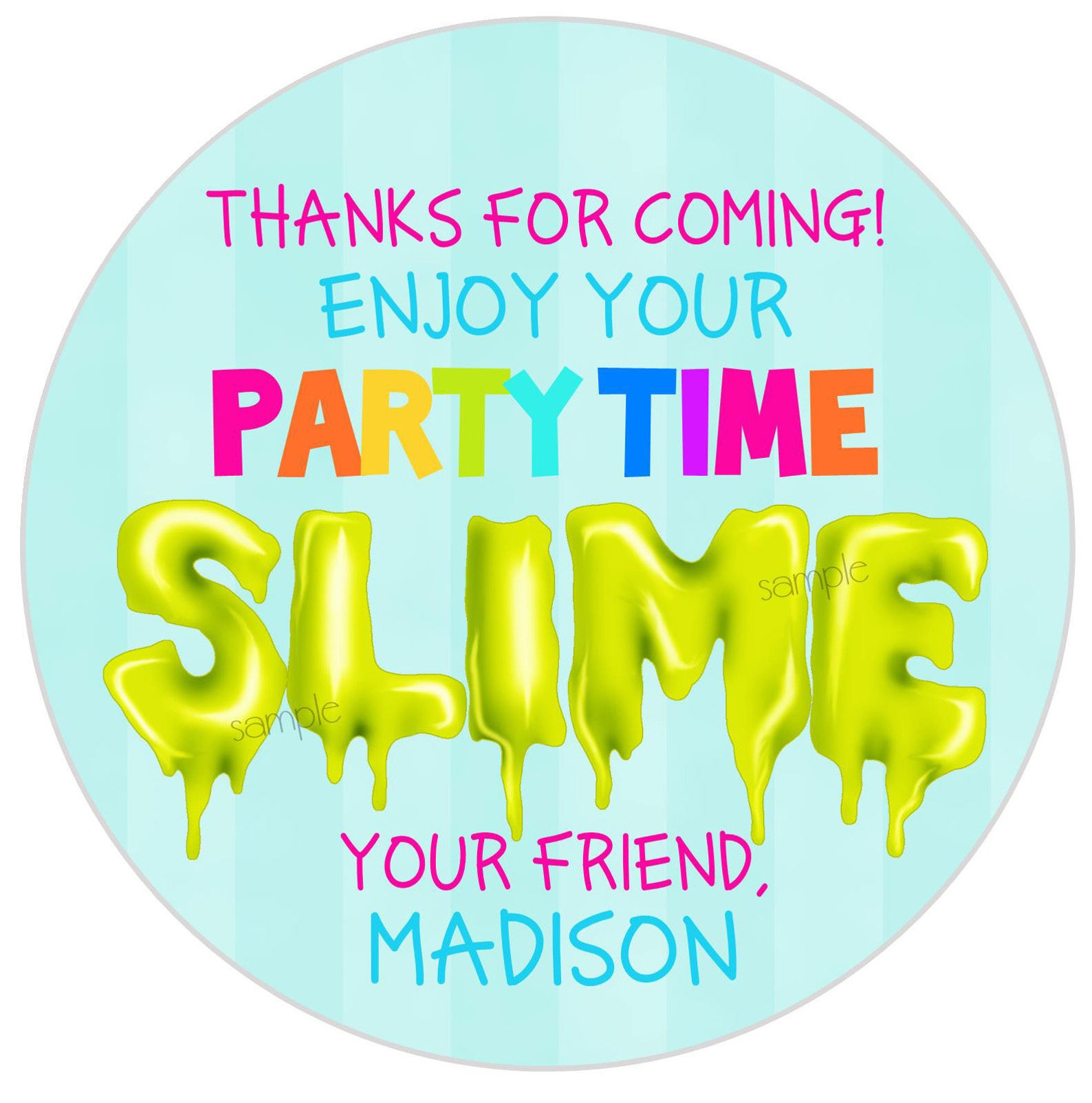 Slime Stickers, Slime Party, Slime Favors, Personalized Stickers ...