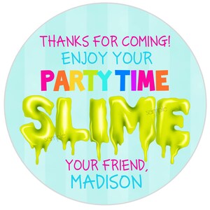 Slime Stickers, Slime Party, Slime Favors, Personalized Stickers ...