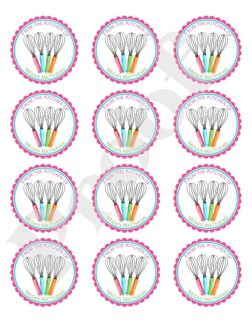 Personalized Kitchen Stickers Kitchen Whisks Kitchen Labels - Etsy
