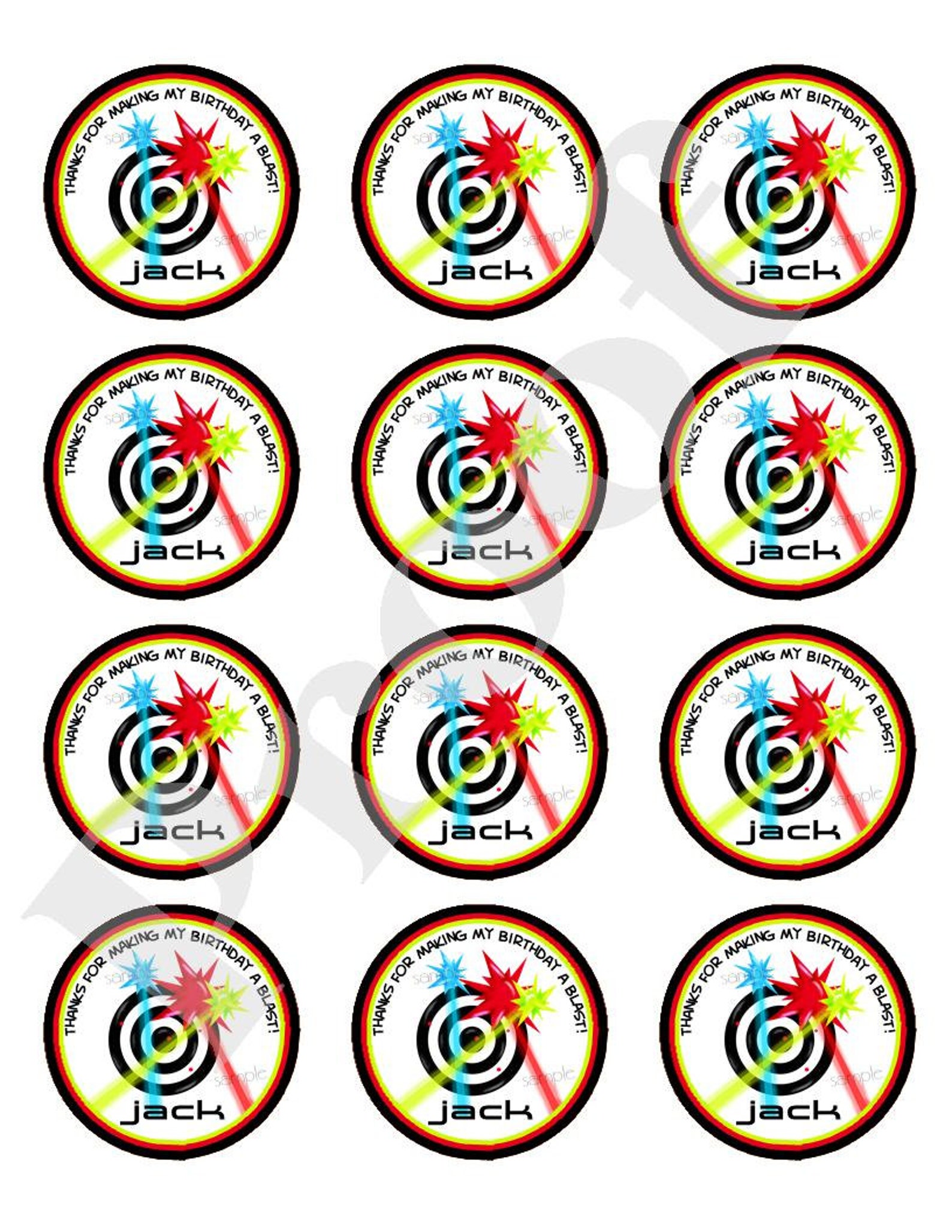 Laser Tag Stickers Girls Laser Tag Birthday Party Laser Tag - Etsy