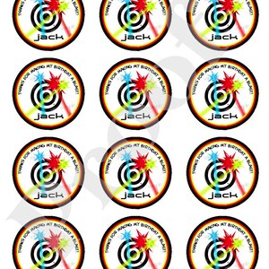Laser Tag Stickers, Laser Tag Birthday Party, Laser Tag Favor Labels ...