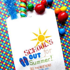Schools Out for Summer, Favor Bags, Candy Bags, Candy Buffet, Birthday ...