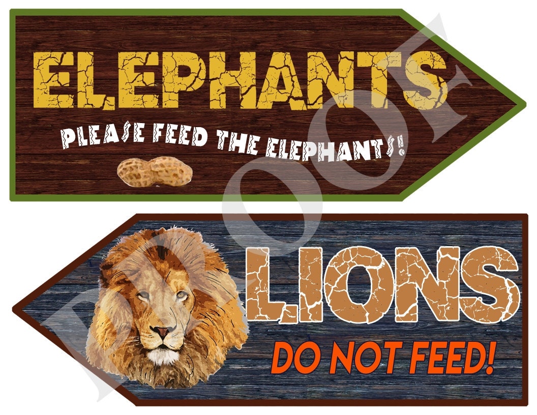 Printable Jungle Signs DIY Jungle Safari Party Signs Jungle | Etsy