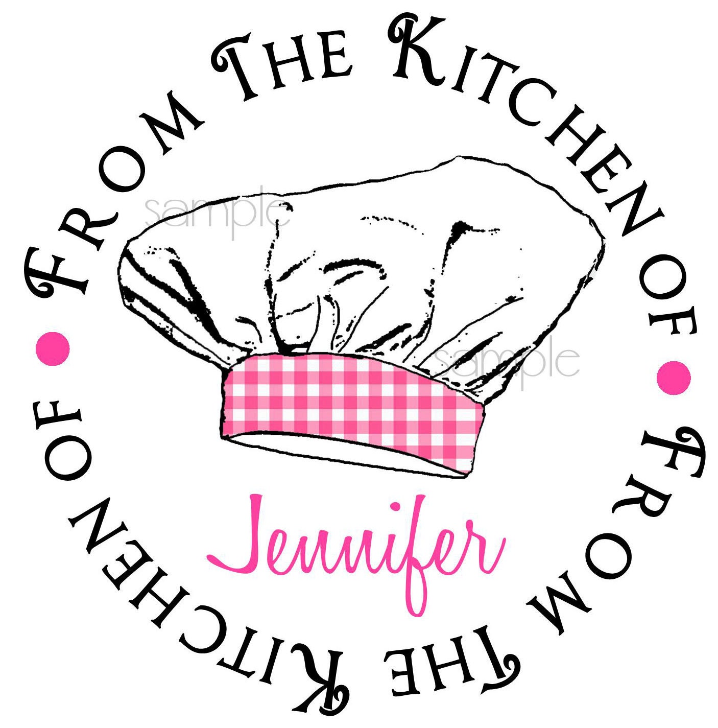 Personalized Baking Stickers, Chef Hat 2, Baking Stickers, Cooking ...