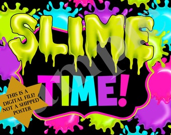 Printable Slime Poster With PHOTO DIY 24 X 36 Size Backdrop - Etsy