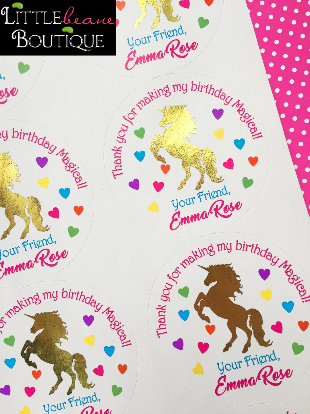 Unicorn Stickers, Unicorn Birthday Party, Metallic Gold Unicorn ...