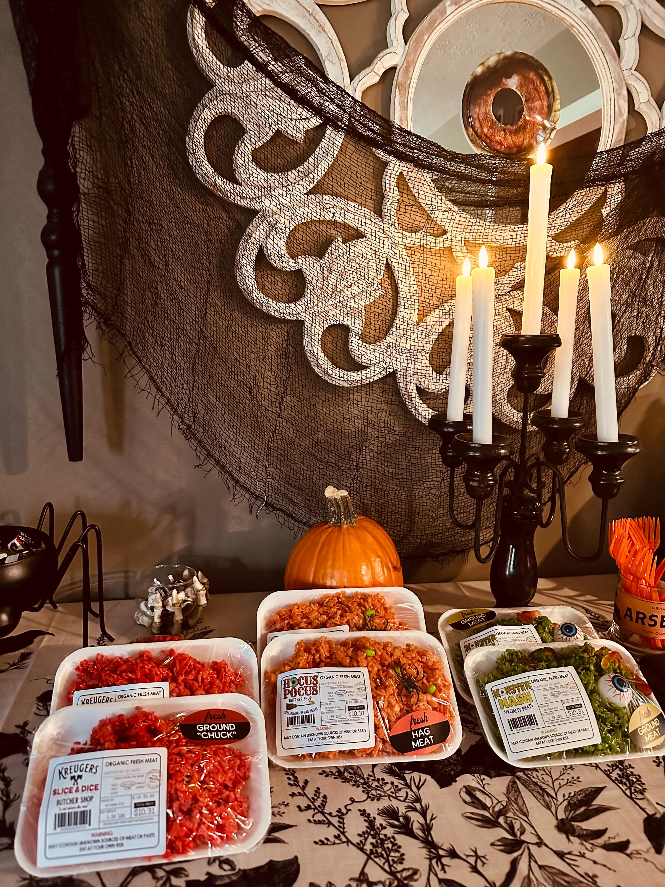 Halloween Raw Meat Stickers, Fake Meat Labels, Raw Meat Rice Treat ...