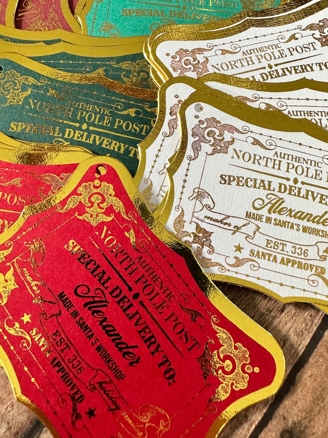 Gold Santa Gift Tags, Personalized Santa Gift Tags, Special Delivery ...