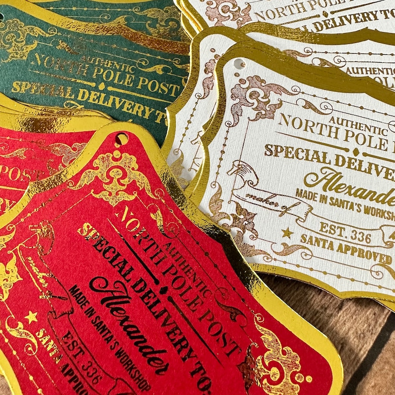 Gold Foil Stickers Santa - Etsy