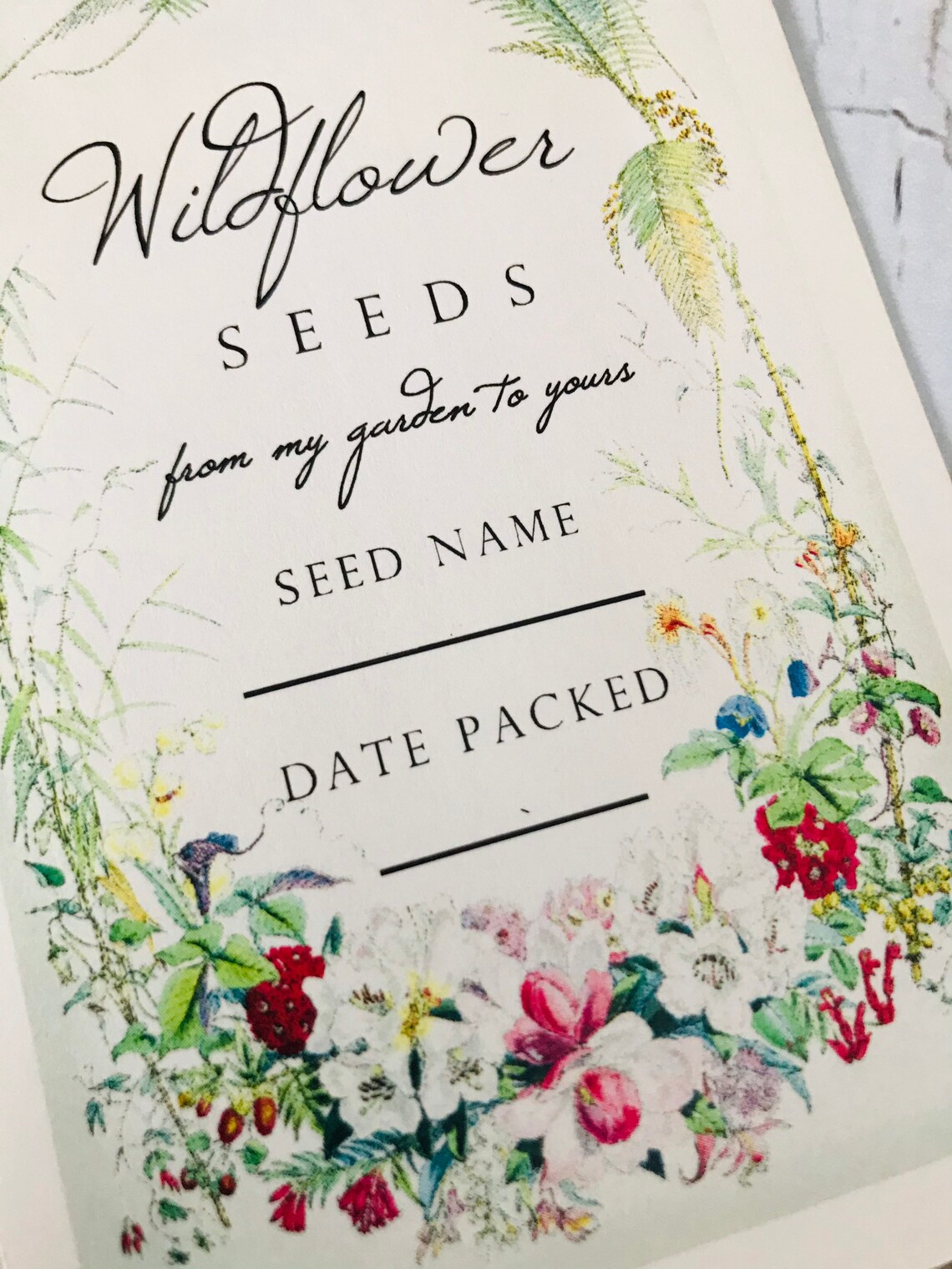 Wildflower Seed Packets, Homegrown Seed Packets, Gardener Gifts, Custom ...