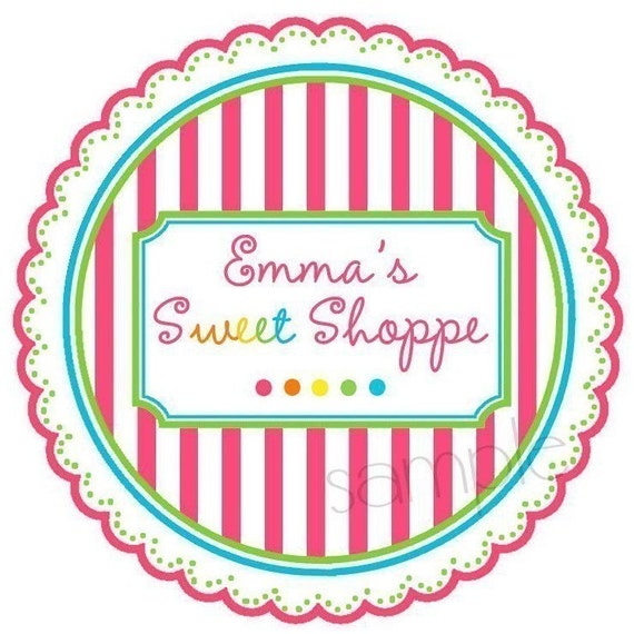 Sweet shop Stickers, Sweet Shoppe Stripes, candy stickers, Candy ...