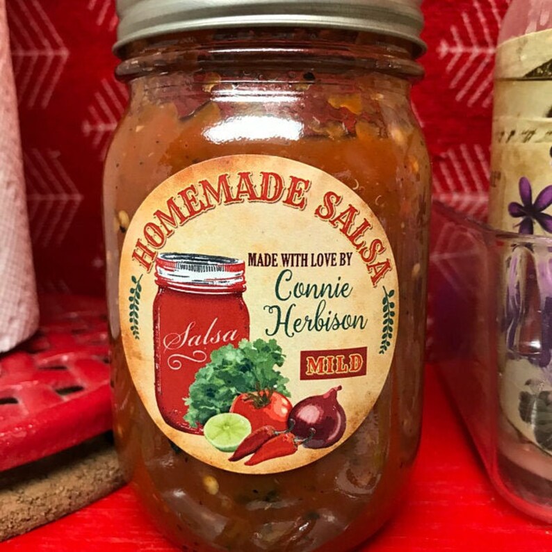 Salsa Stickers, Mild Salsa Labels, Homemade Salsa Labels, Salsa Canning ...
