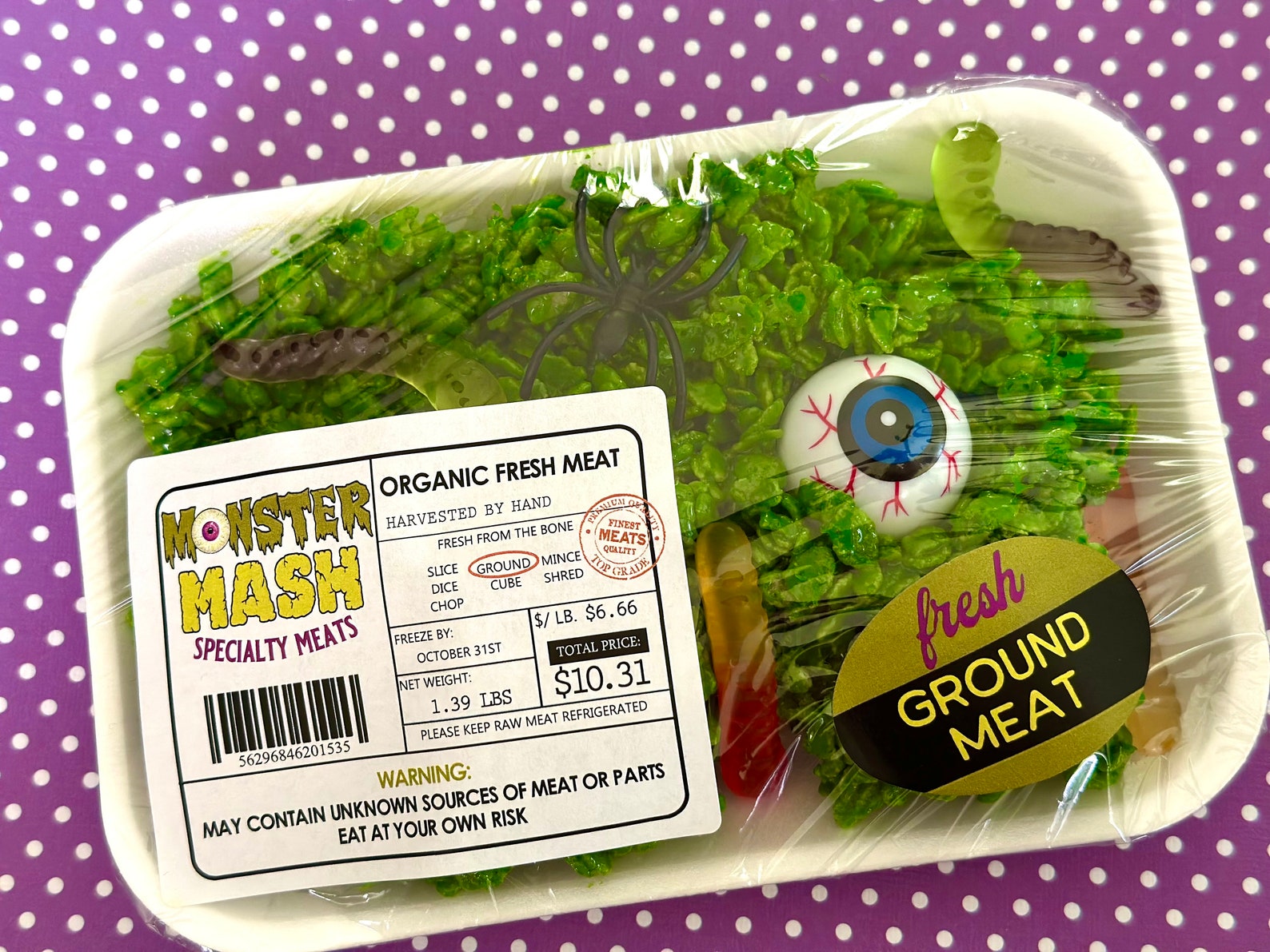 Halloween Raw Meat Stickers, Fake Meat Labels, Raw Meat Rice Treat ...