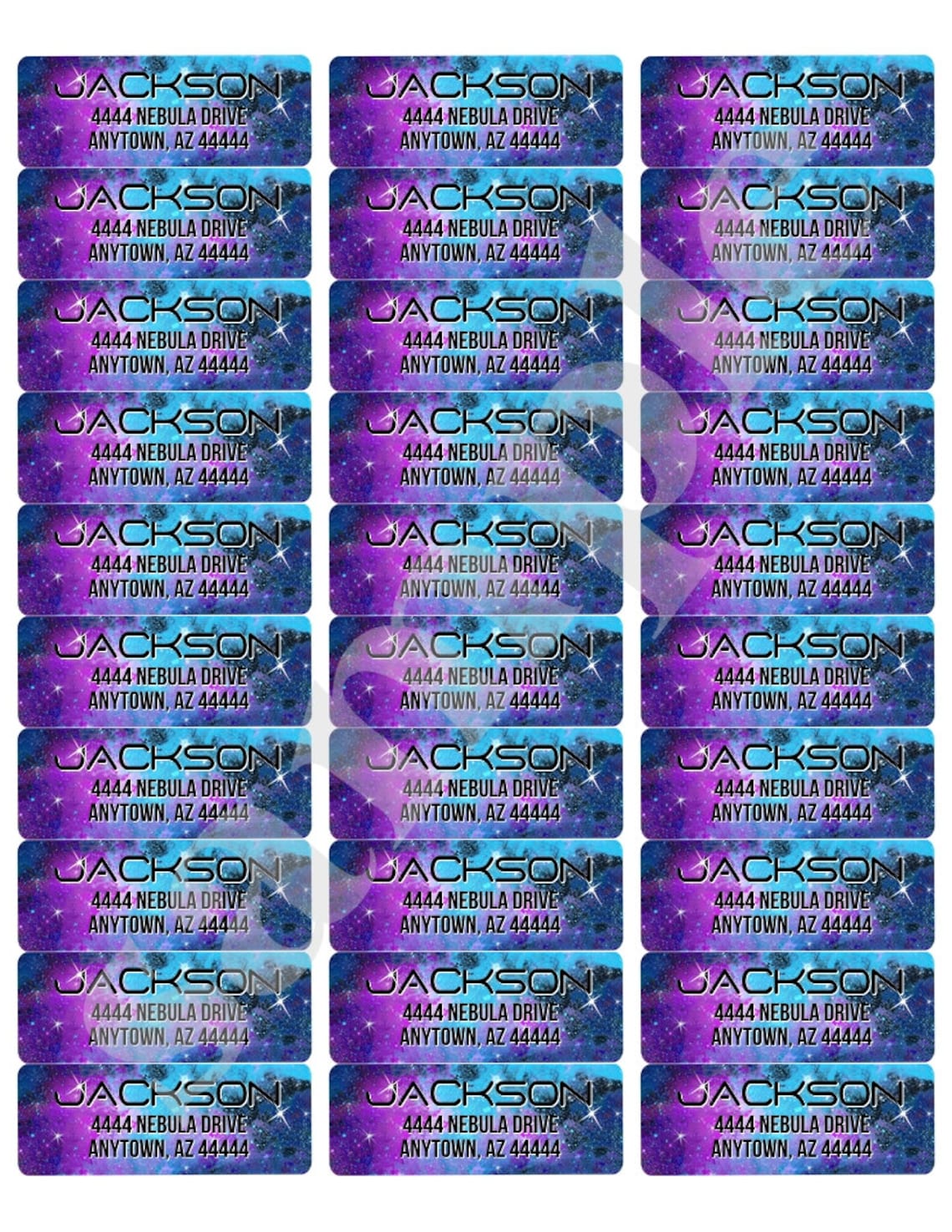 Galaxy Address Labels Galaxy Stickers Labels Galaxy Name - Etsy