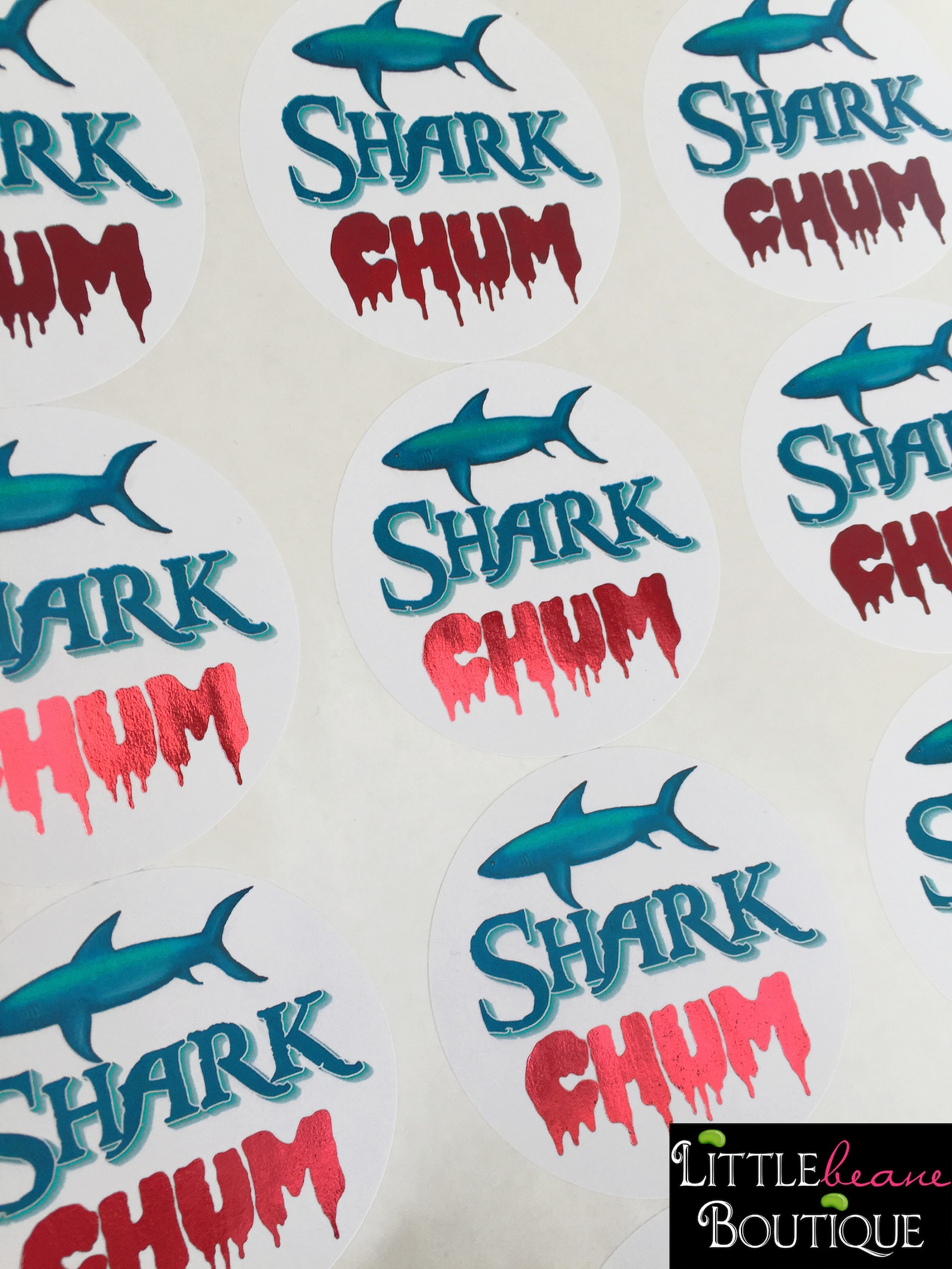 Shark Bait Stickers Shark Chum Stickers Shark Party Shark - Etsy