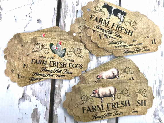 Farm Gift Tags - Country Gift Tags - Farm Fresh Tags - Farmers Market ...