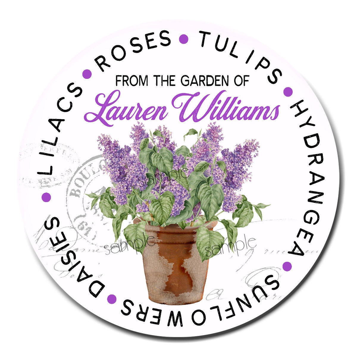 Lilac Stickers Lilac Flower Garden Stickers Herb Garden | Etsy