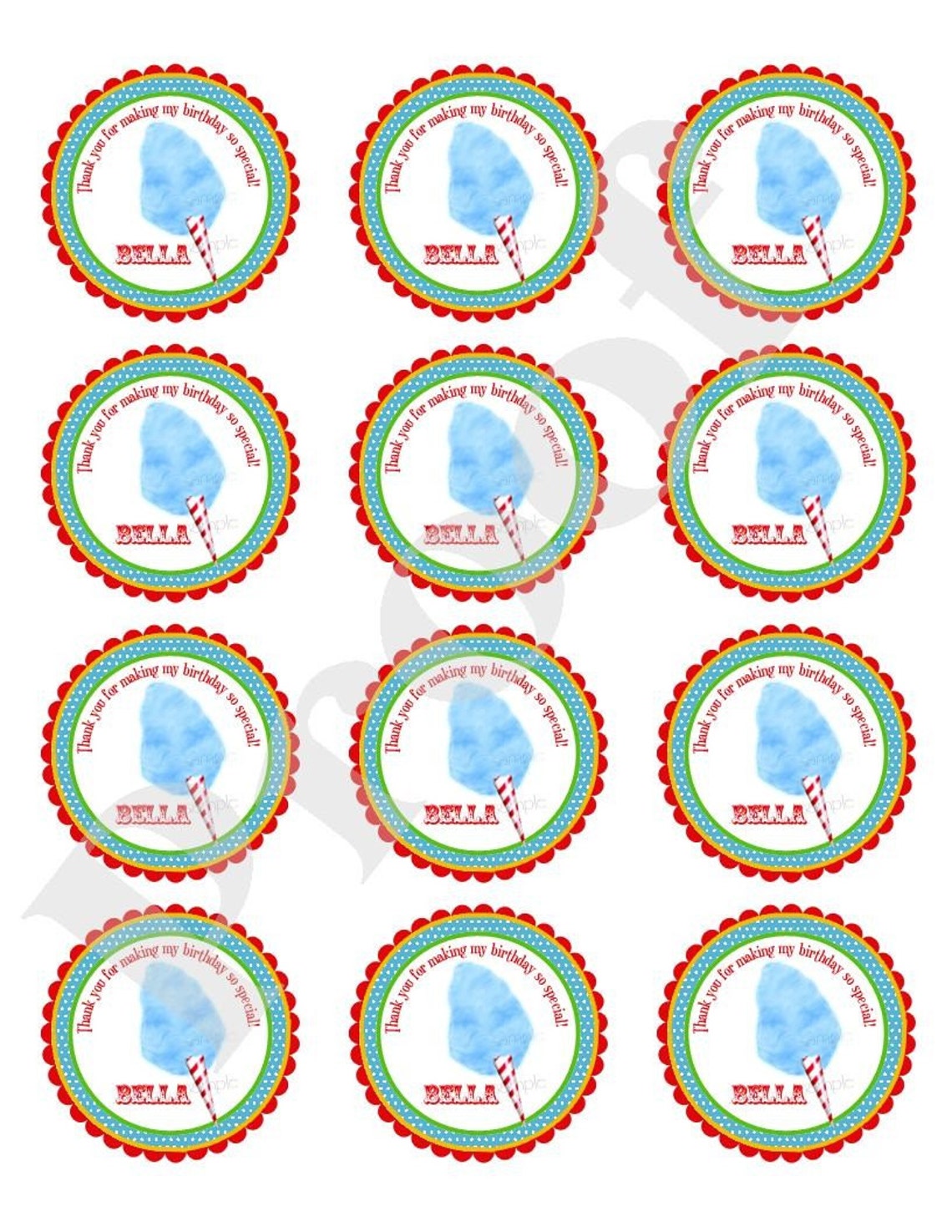 Cotton Candy Stickers Circus Stickers Circus Party - Etsy