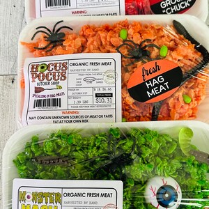 Halloween Fake Meat Labels, Zombie Stickers, Raw Meat Labels, Halloween ...