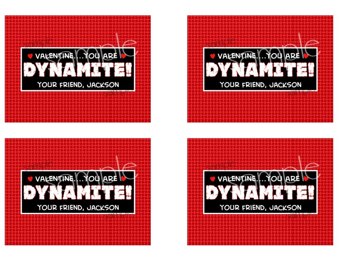 Printable Valentines Wrappers Dynamite Valentines DIY - Etsy