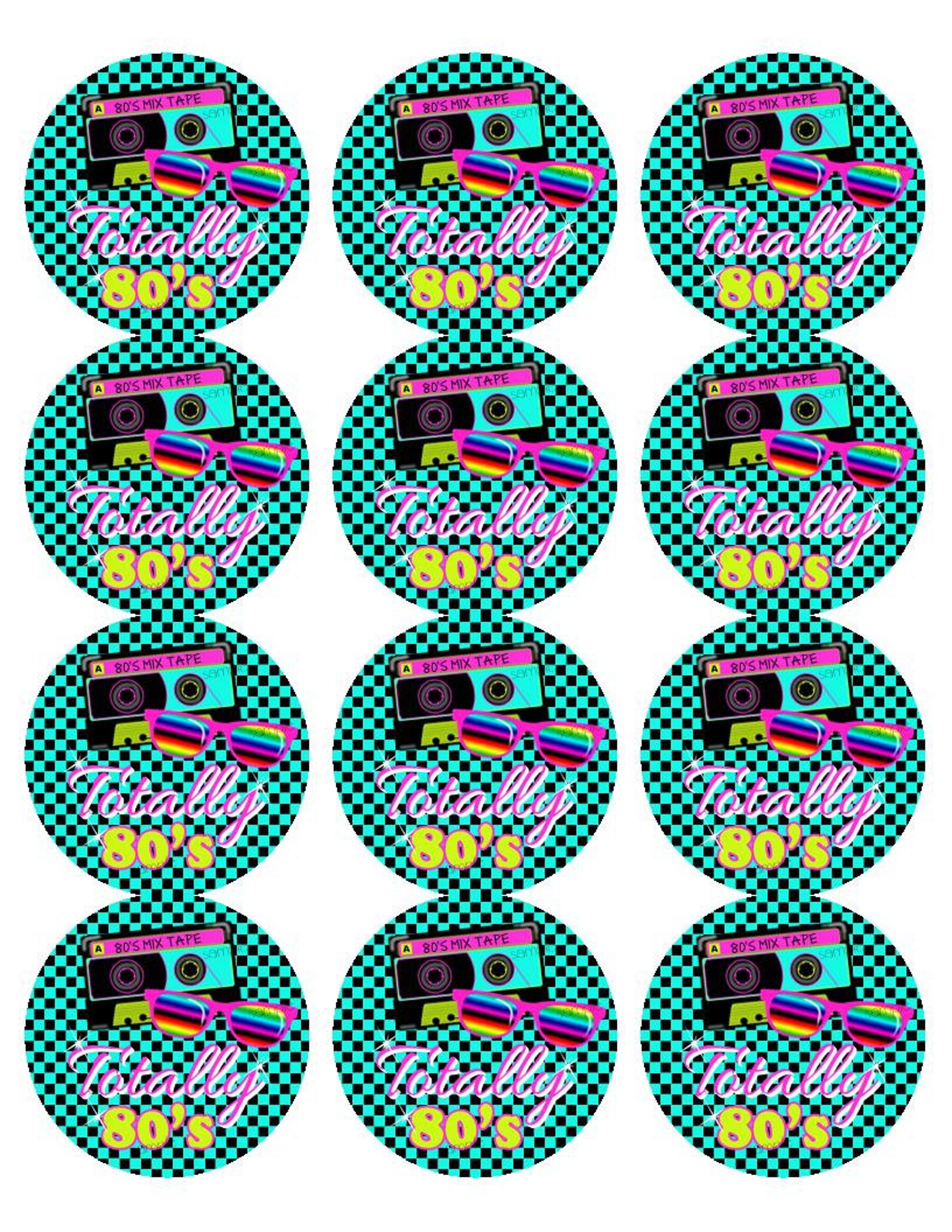 80's Party 80's Stickers 80's Favor Labels - Etsy