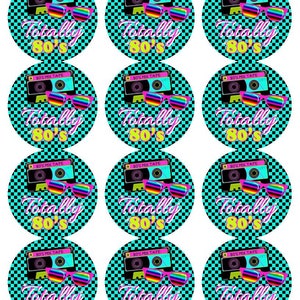 80's Party, 80's Stickers, 80's Favor Labels, Totally 80's,favor ...