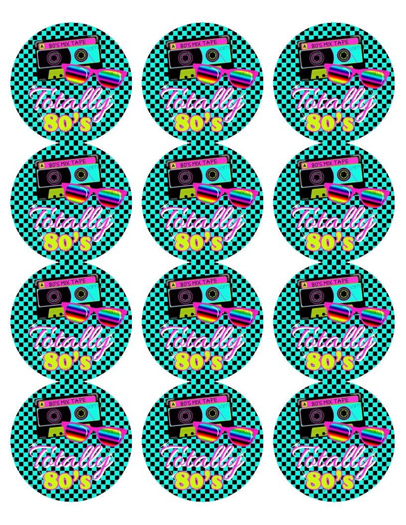 80's Party 80's Stickers 80's Favor Labels - Etsy