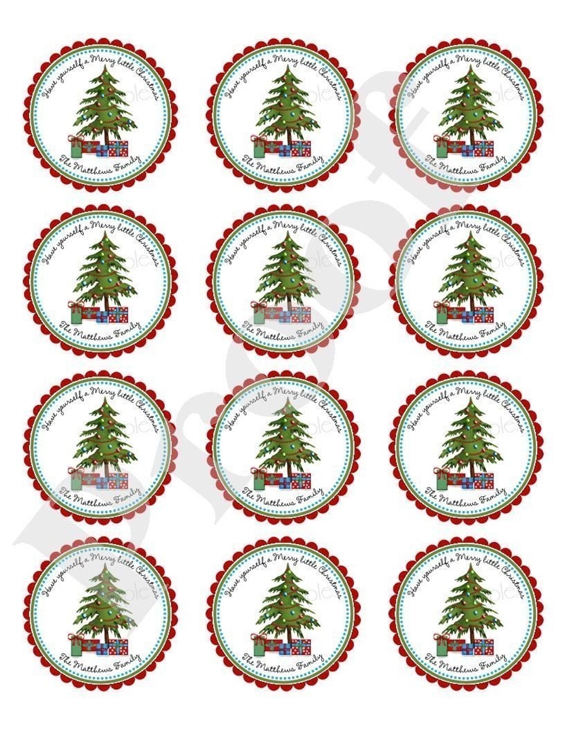 Personalized Christmas Stickers Christmas Tree Christmas - Etsy
