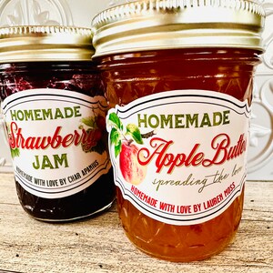 Waterproof Homemade Jam Label, Custom Canning Label, Personalized ...