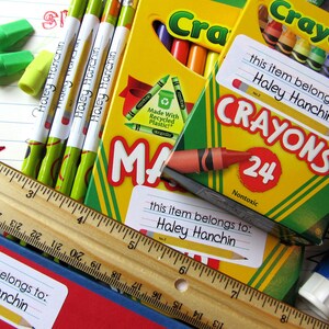 Printable Back to School Stickers, DIY, Labels, Pencil Labels, School ...
