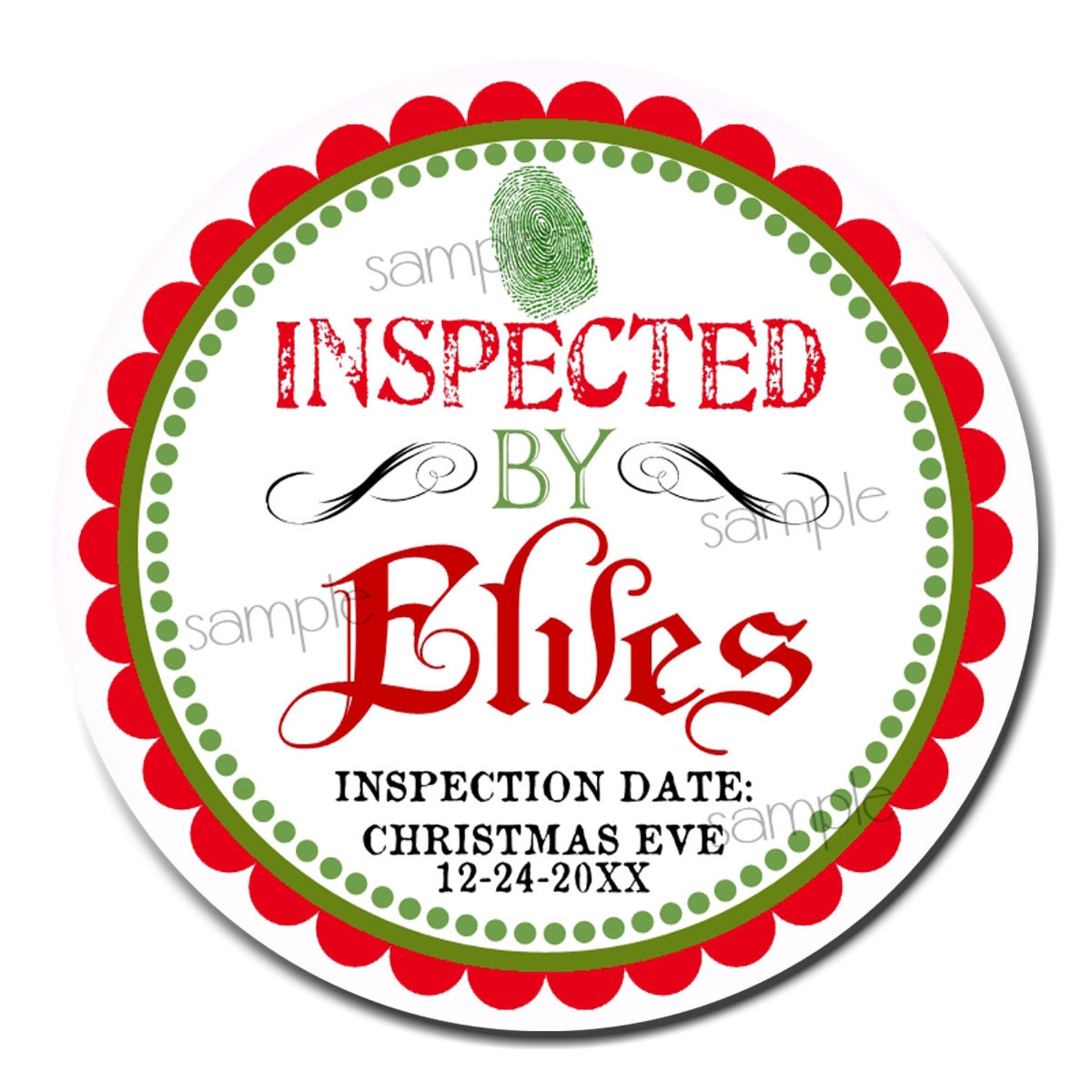 Christmas Elf Stickers, Inspected by Elves, Kids Christmas Gift ...