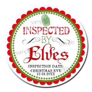 Christmas Elf Stickers, Inspected by Elves, Kids Christmas Gift ...