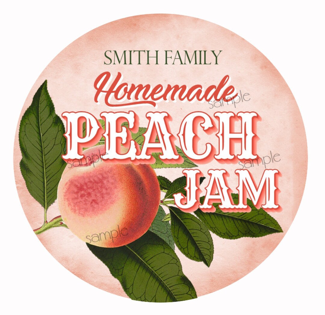 Peach Jam Stickers, Canning Labels, Peach Jelly, Peach Apricot ...