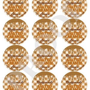 Homemade Salted Caramel Labels, Sea Salt Caramel Sauce, Caramel ...