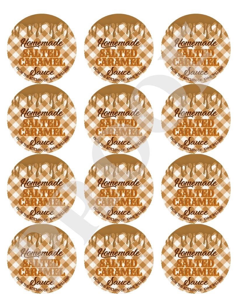 Homemade Salted Caramel Sauce Labels, Sea Salt Caramel Sauce, Caramel ...