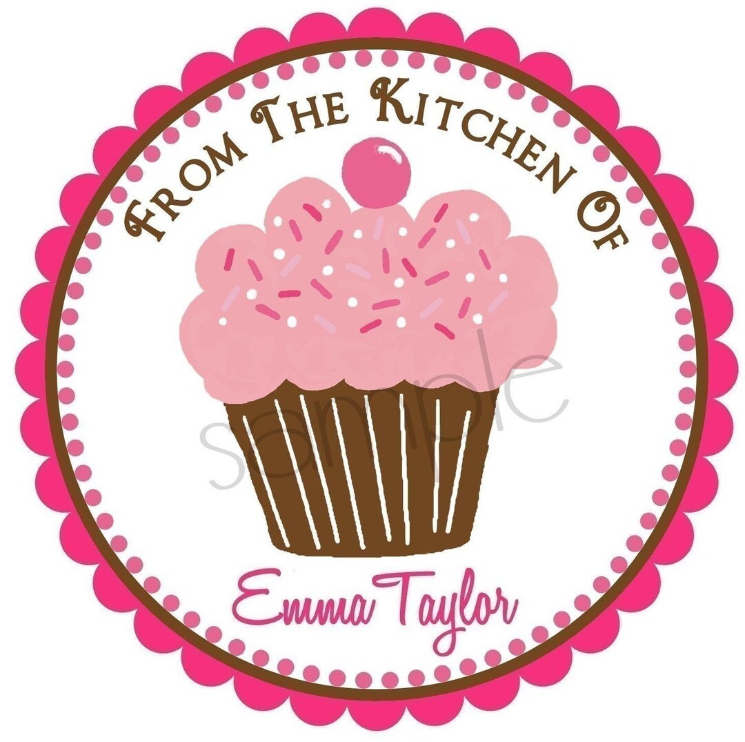 Cupcake Stickers, Personalized Cupcake Labels, Gift Stickers, Cupcake ...
