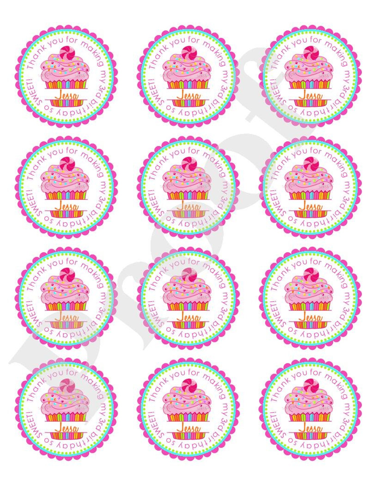 Cupcake Stickers Candy Surprise Cupcake Personalized - Etsy